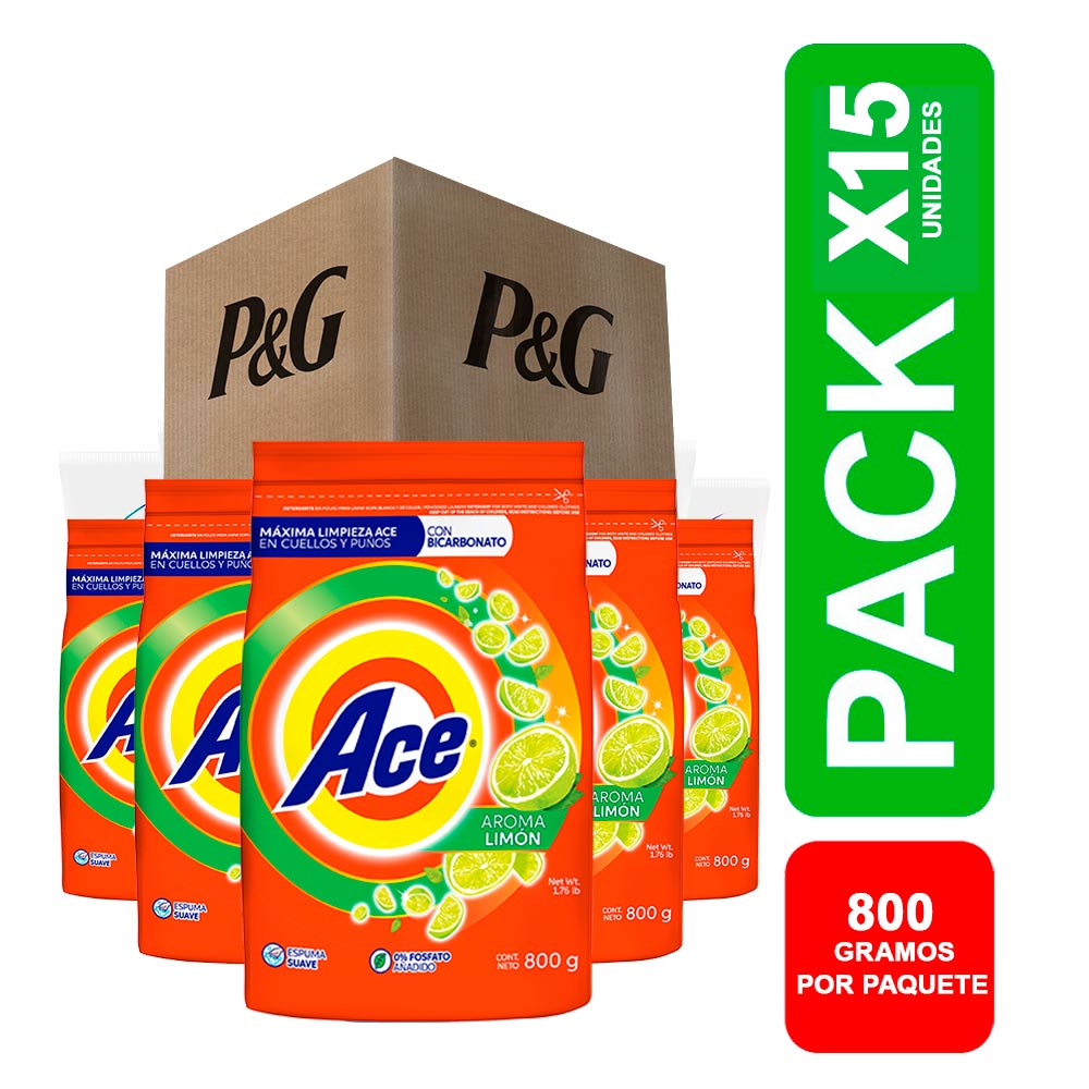 Ace Detergente Limón 800gr Master Pack x15 - Real Plaza