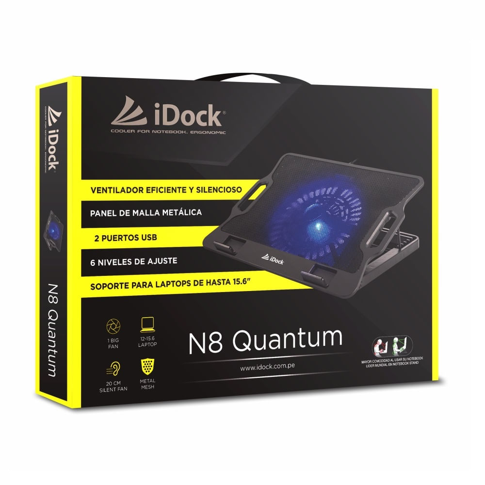 Cooler iDock N8 Quantum con 6 Niveles y LED Azul - Real Plaza