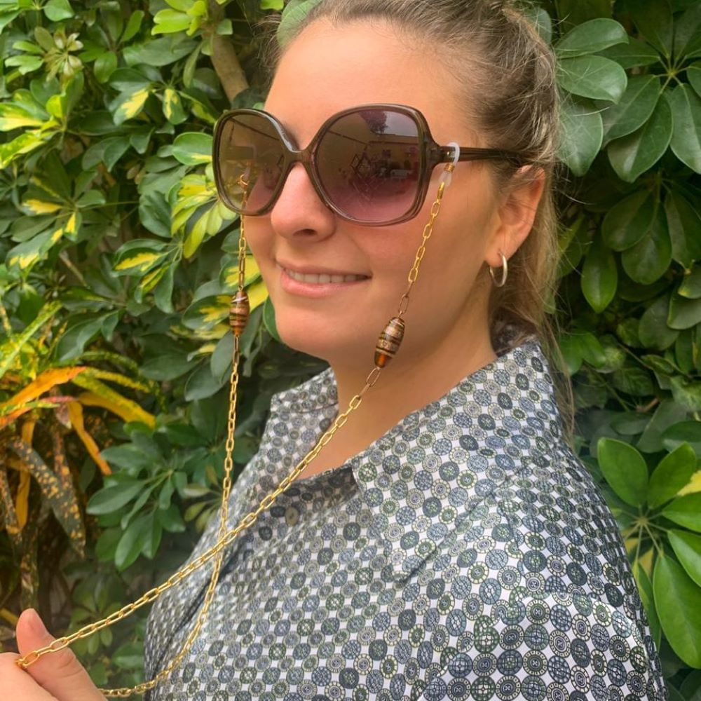 Holder Sabina Handmade Piedra Hindu Marron - Real Plaza