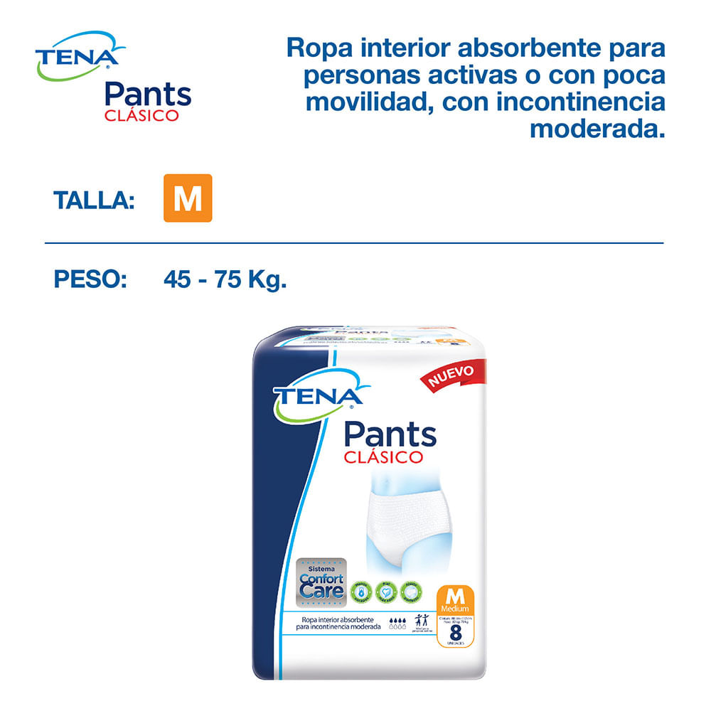 Pañal Pants Tena Clásico Medium 8 und Pack x2 - Real Plaza