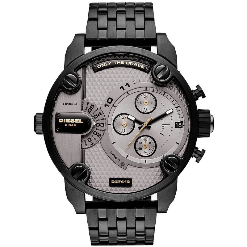 Reloj Diesel Little Daddy DZ7363 Hora Doble Correa de Cuero Negro ...