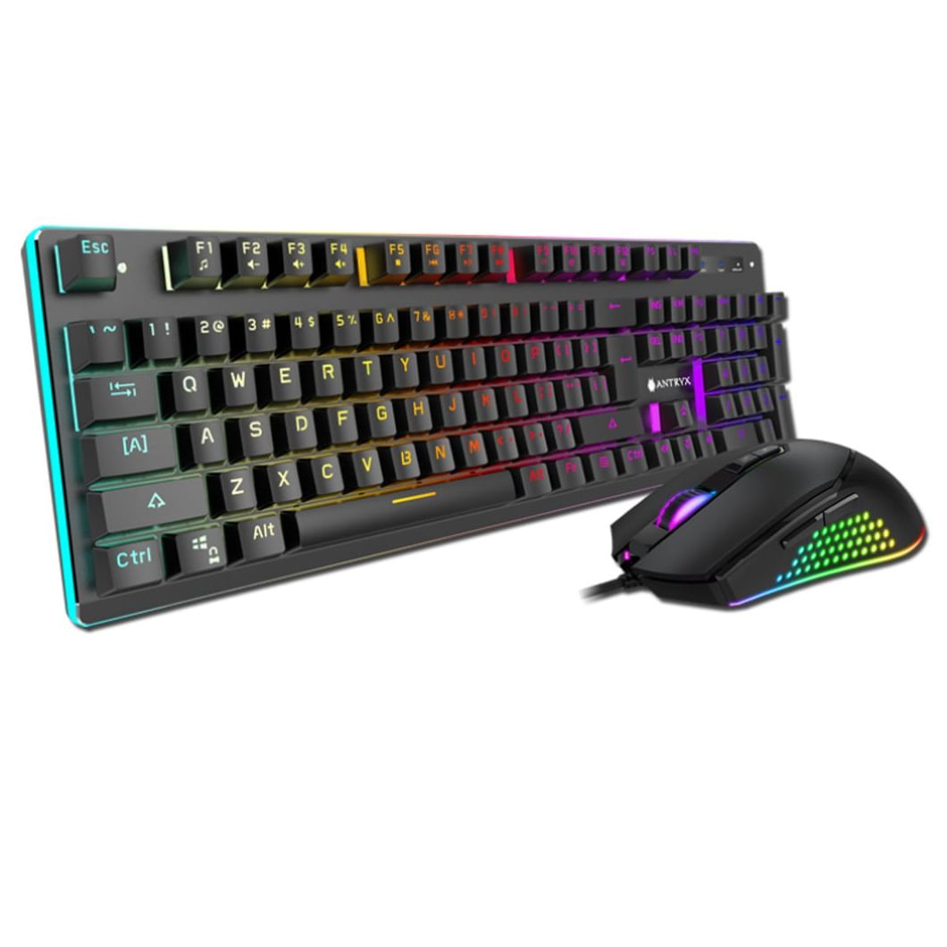 Kit Antryx GC-2200 RGB Semi-Mecánico Teclado y Mouse - Real Plaza