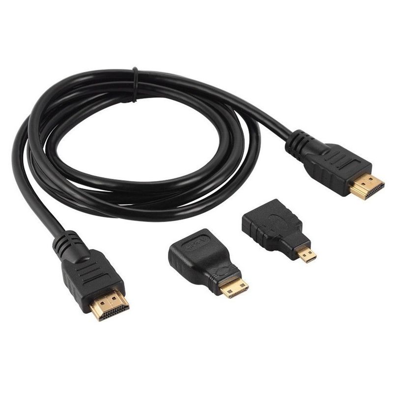 Cable HDMI 3 en 1 con Adaptador Mini y Micro HDMI 1.5 Metros - Real Plaza Cable HDMI 3 en 1 con Adaptador Mini y Micro HDMI 1.5 Metros - Real Plaza