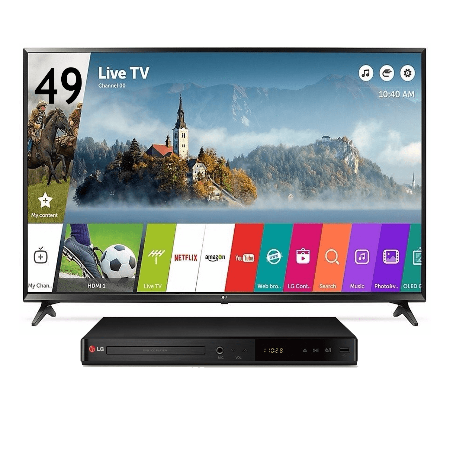 Televisor LG Smart UHD 4K 49UM7100 49"+ Reproductor DVD LG DP547 - Real ...
