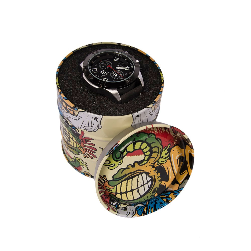 Reloj T5 HG3637G Acuático Cronógrafo Color Negro con Plata - Real Plaza