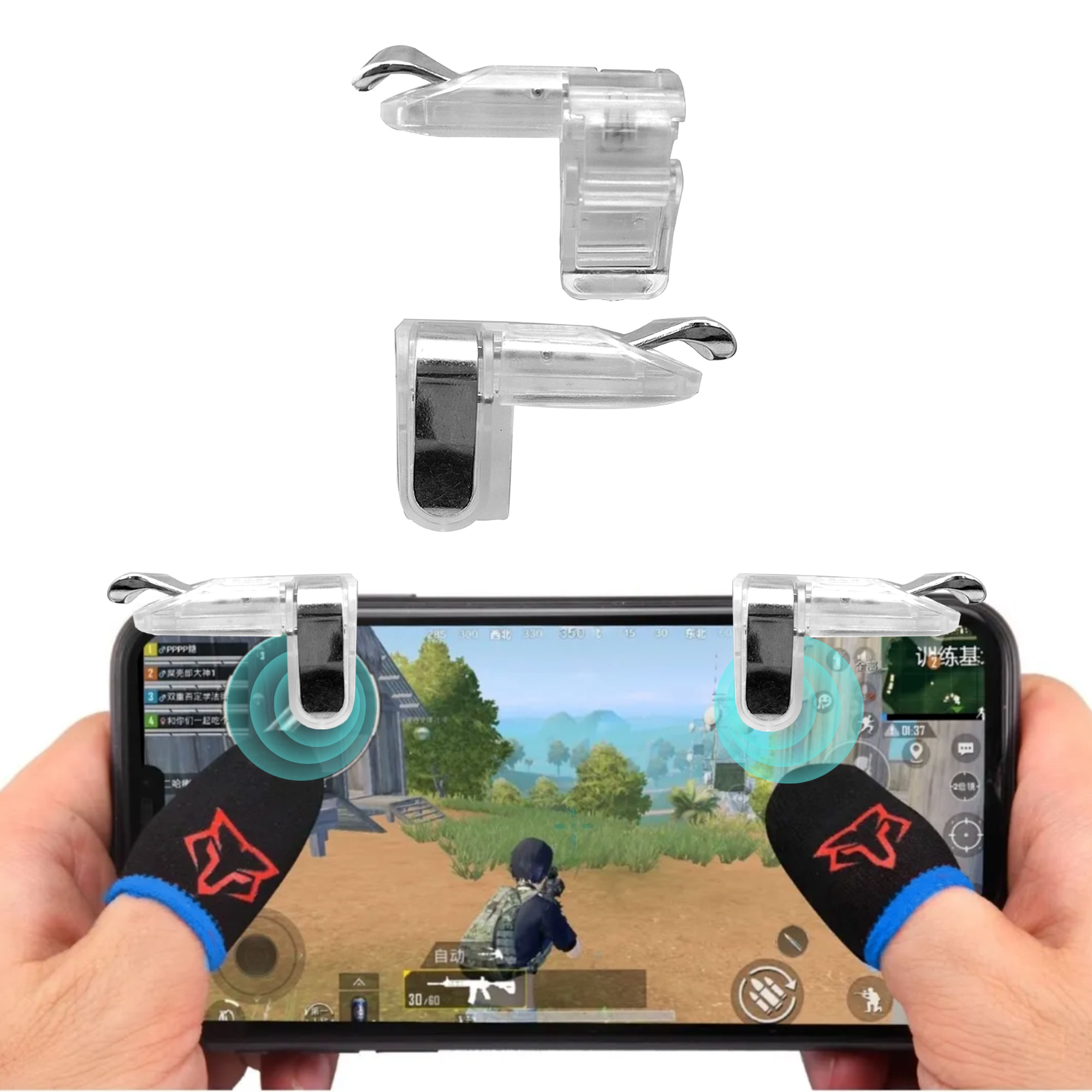 Combo Finger Grips Flydigi Azul y Negro + K03 L1 R1 - Real Plaza