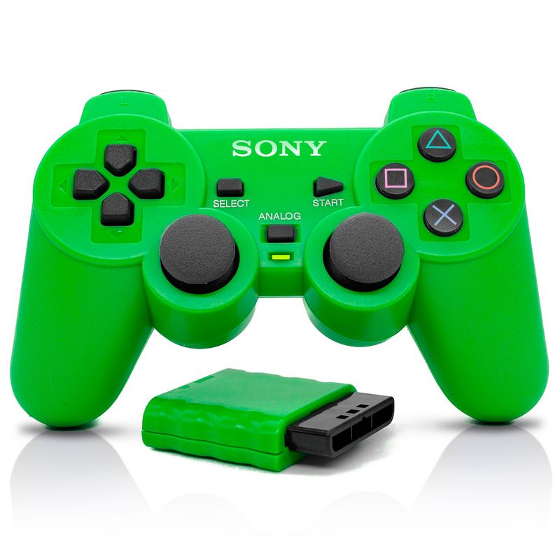 Mando para PS2 Inalámbrico Wireless Verde - Real Plaza