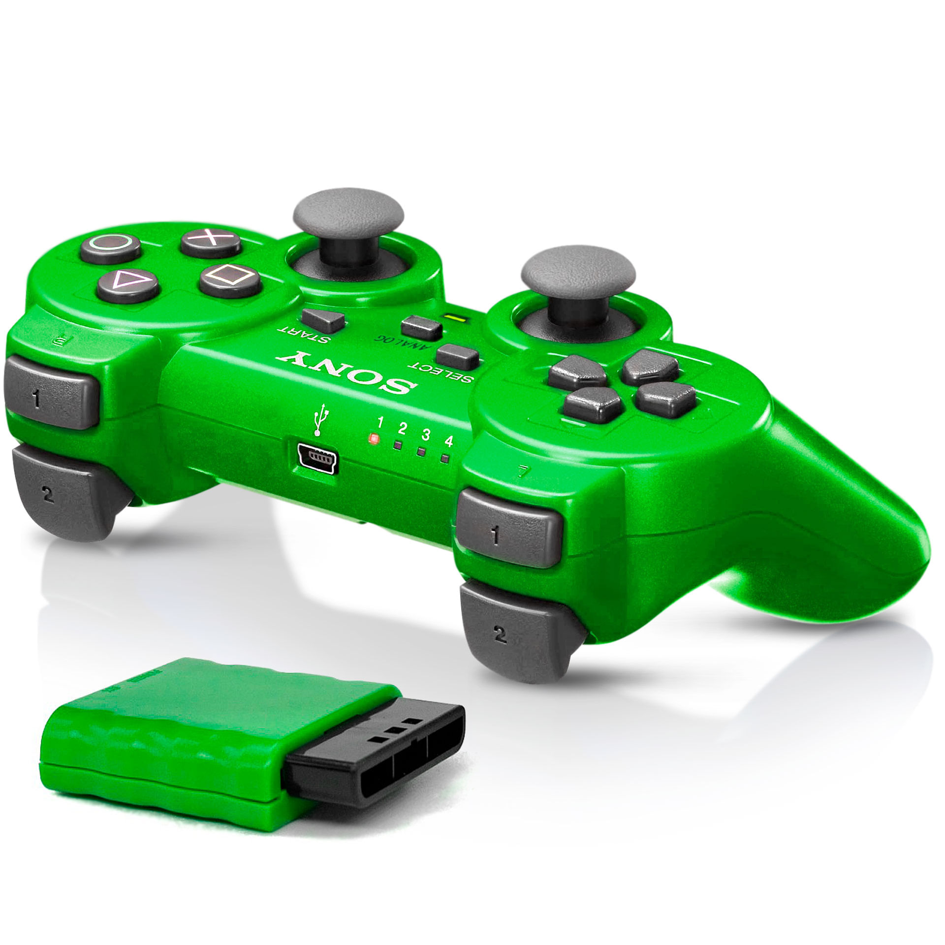 Mando para PS2 Inalámbrico Wireless Verde - Real Plaza