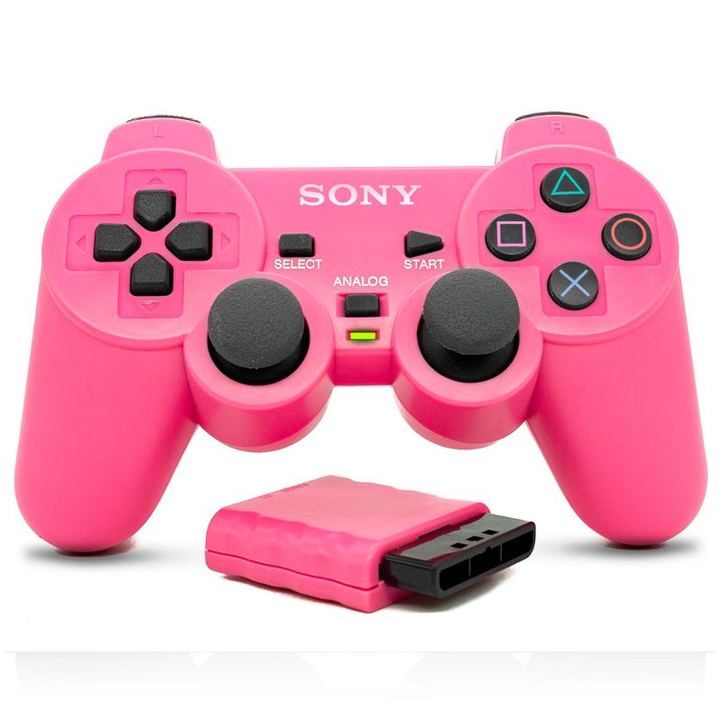 Mando para PS2 Inalámbrico Wireless Rosa - Real Plaza