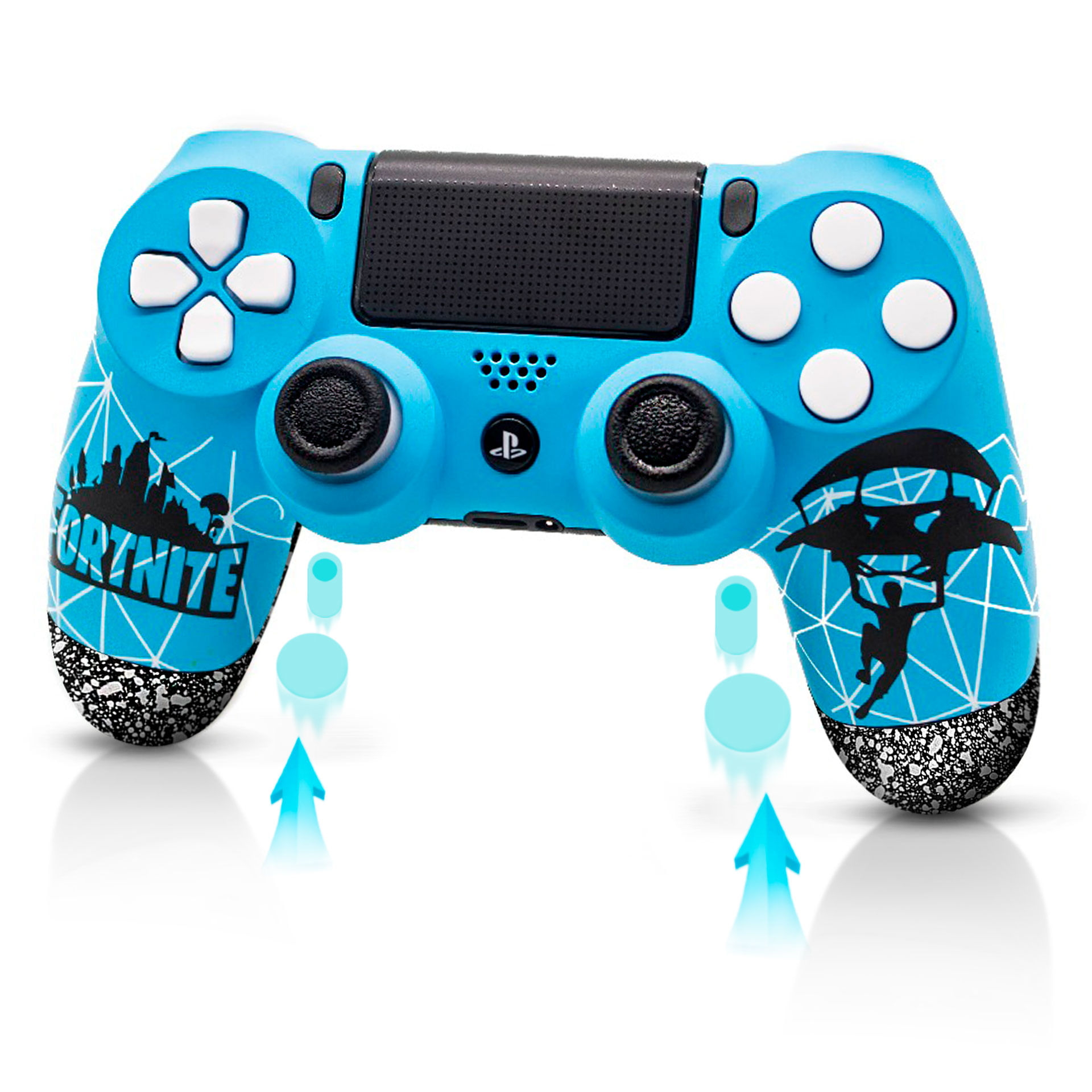 Mando PS4 Personalizado Fortnite Celeste + Scuf + Topes - Real Plaza