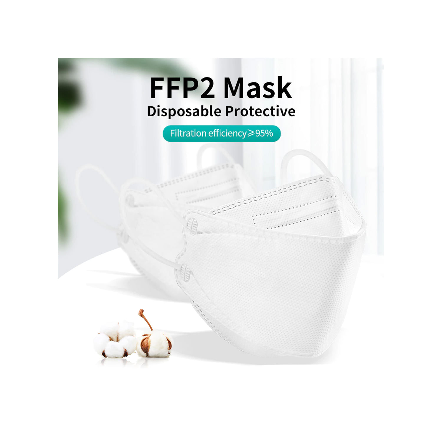 Mascarillas KN95 Fish Shape Color Blanco Pack x20 unidades Certificada ...