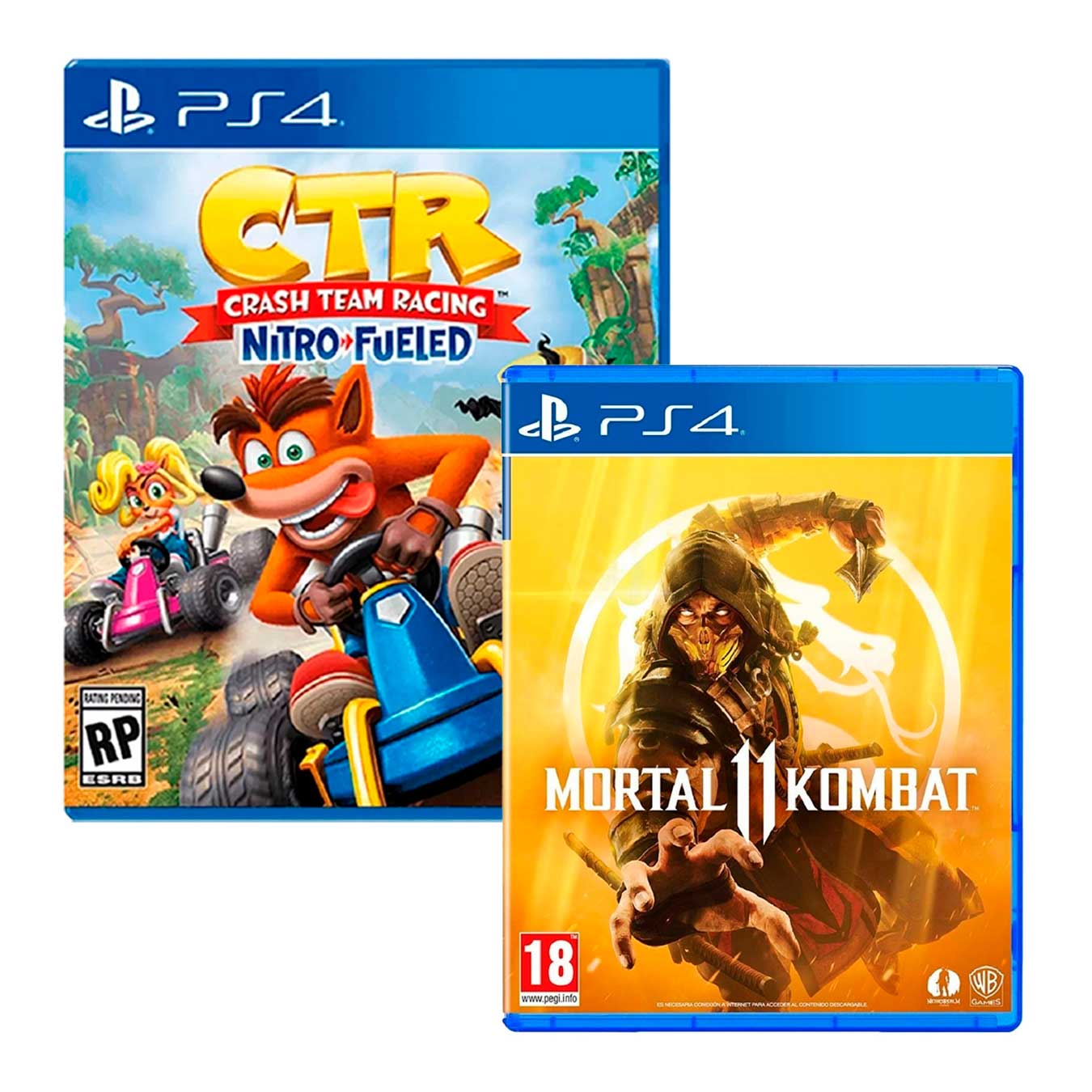 Juego PS4 Crash Team Racing Nitro Fueled + Mortal Kombat 11 - Real Plaza