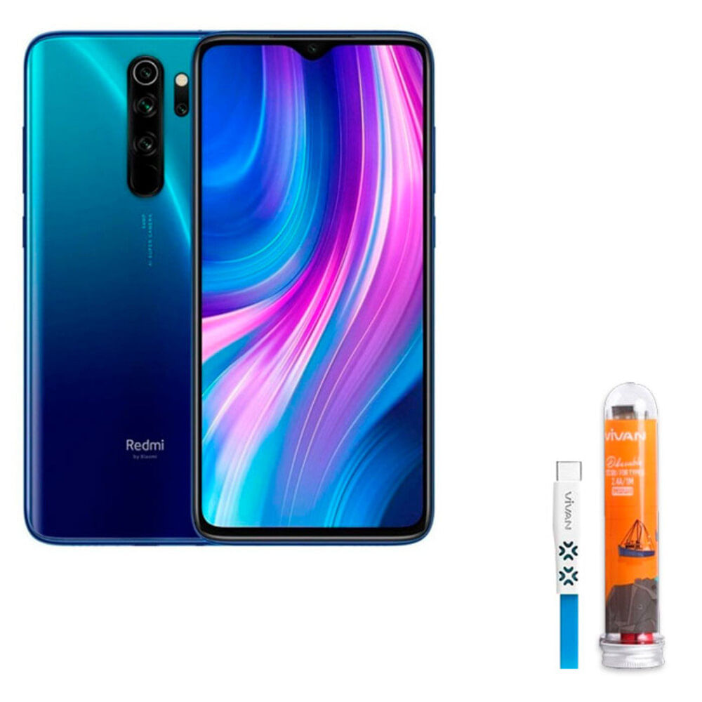 Celular Xiaomi Redmi Note 8 Pro 6GB 128GB Azul + Cable Tipo-C - Real Plaza