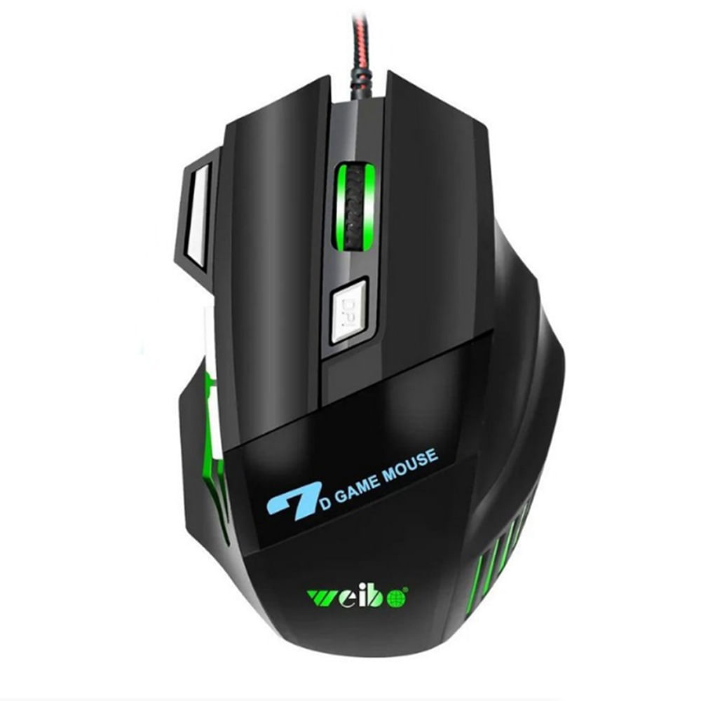 Mouse Gamer Weibo X7 RGB Iluminacion Led 3200 Dpi Cable 1.8m - Real Plaza