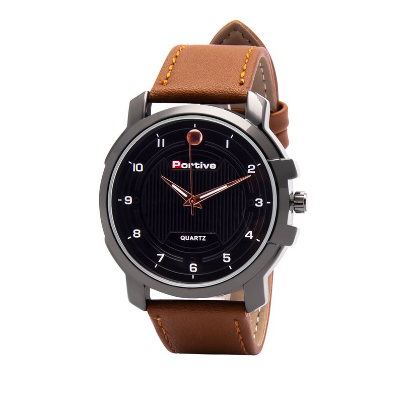 Reloj Portive P1022 Analógico Color Camello con Negro - Real Plaza