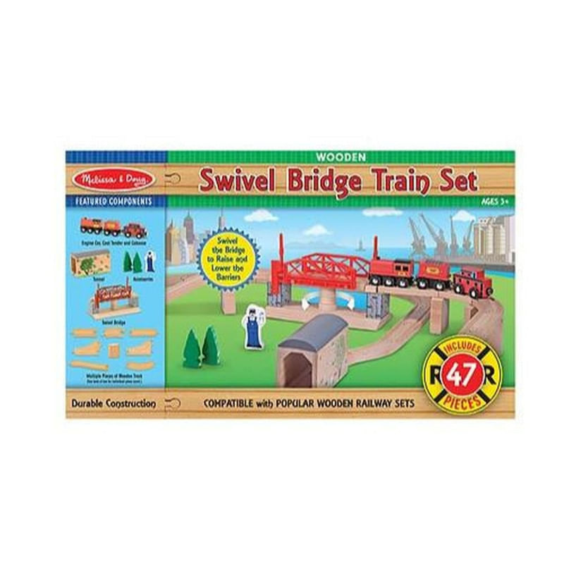 Swivel Bridge Train Set Wooden Melissa & Doug - Real Plaza