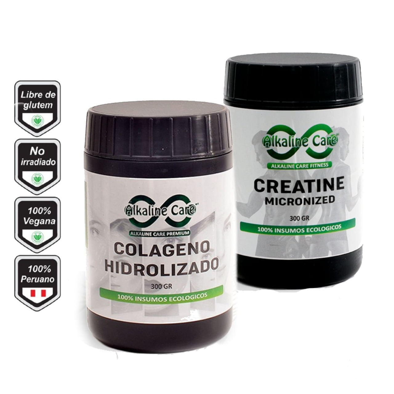 Pack Colágeno Hidrolizado 300g + Creatina con maca negra 300g Alkaline ...