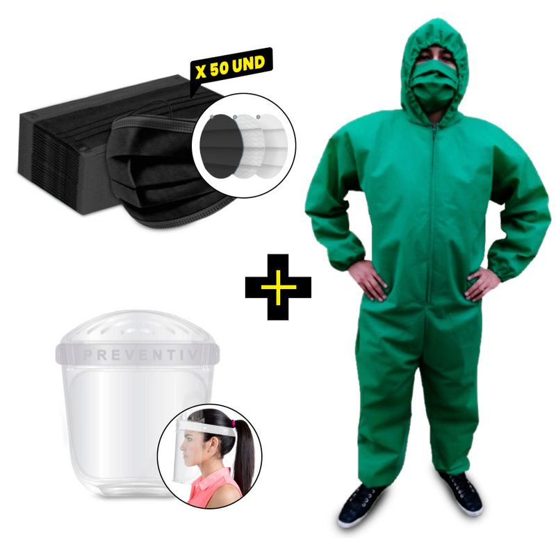 Combo Protecci n Total: Traje Mameluco + Facial + Mascarilla x 50 Und - Real Plaza