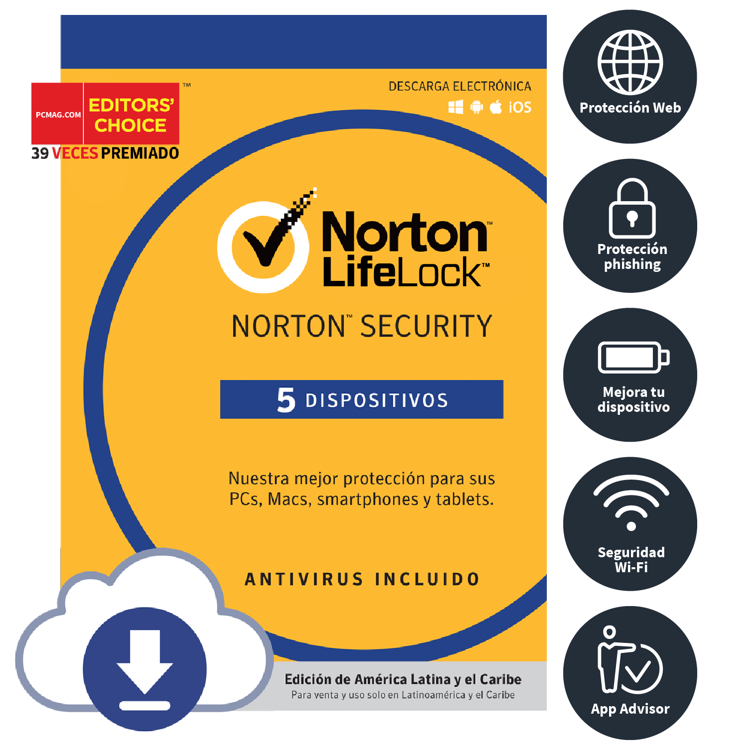 Norton Security Online 5 Dispositivos 1 Año - Real Plaza