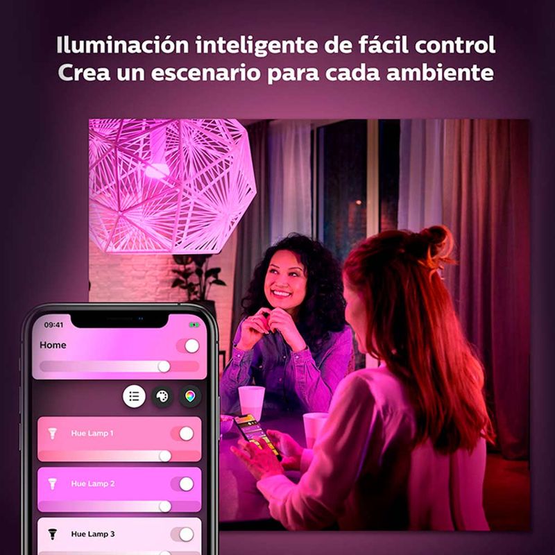 Kit focos smart + 1 bridge Philips Hue E27 zigbee, bluetooth, blanco y ...