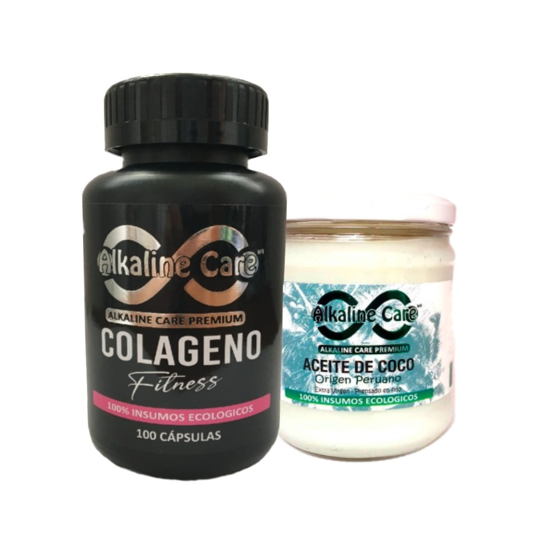 Colágeno Hidrolizado 100 Cáps + Aceite De Coco 500ml Frasco Alkaline ...