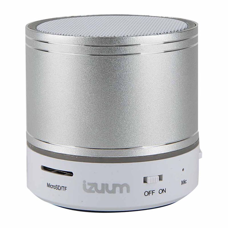 Parlante Bluetooth Portátil Izuum Led Batería Recargable Silver