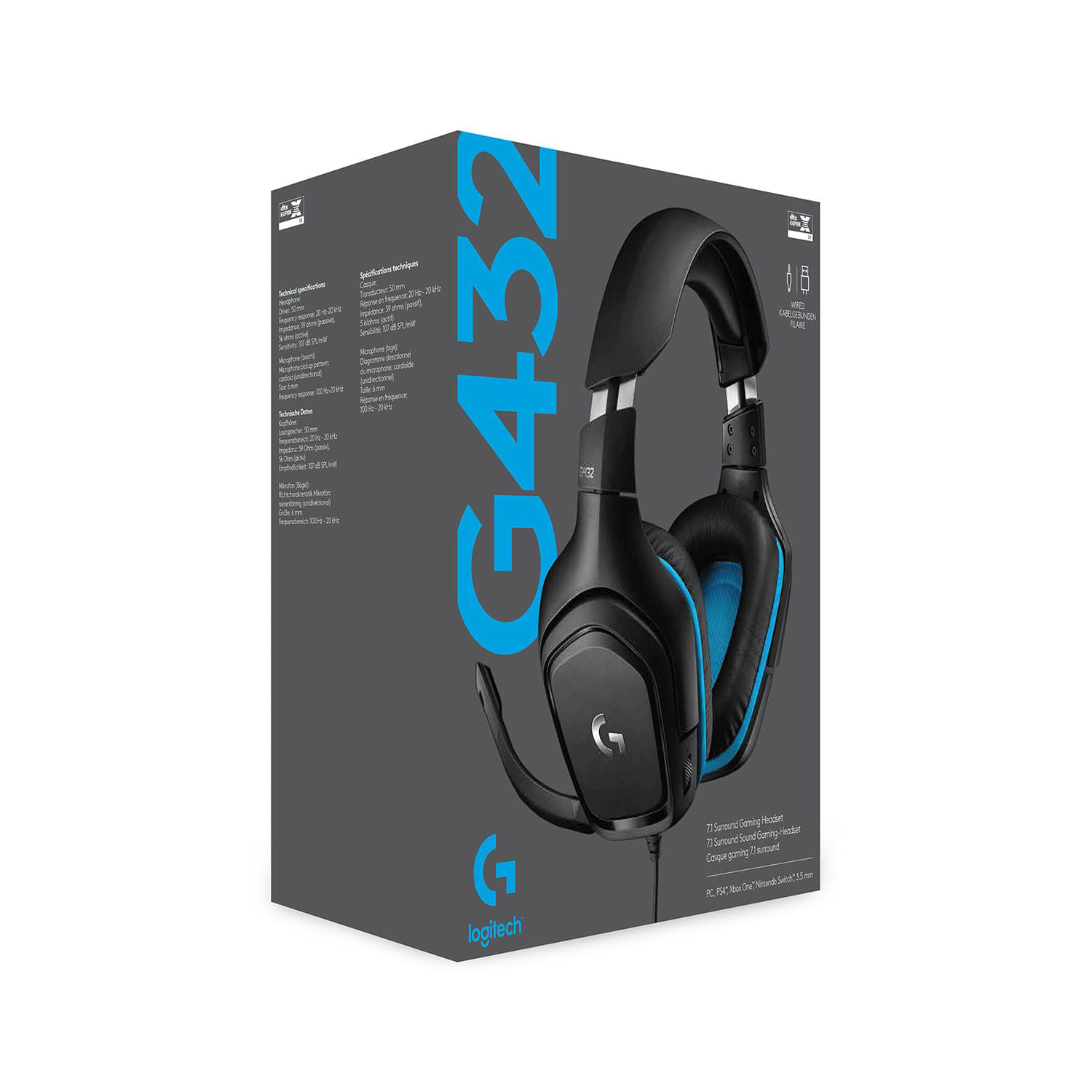 Audifono Gamer Logitech G432 7.1 Usb Black - Real Plaza