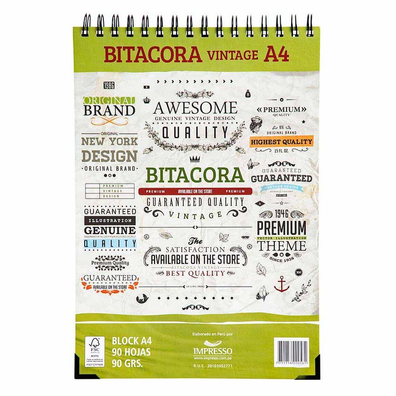 Block FINE Bitacora A4 90 Hojas