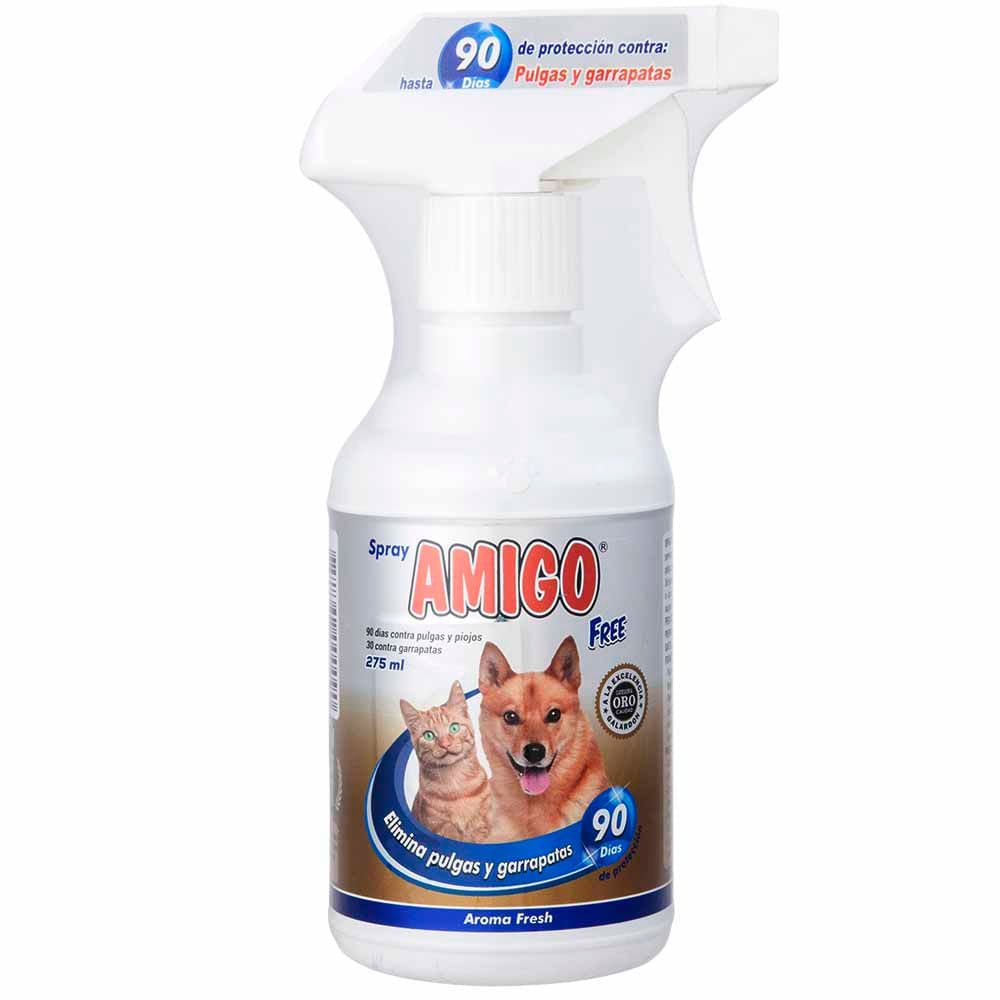 Insecticida para Mascotas AMIGO Spray Antipulgas Frasco 275ml - Real Plaza