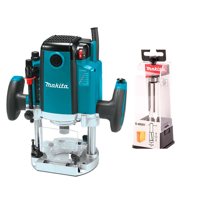 Ruteadora Makita RP2301FC 1/2" 2,100w + Fresa 1/2" - Real Plaza