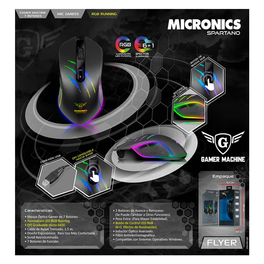 Mouse Gamer Micronics Spartano - Real Plaza