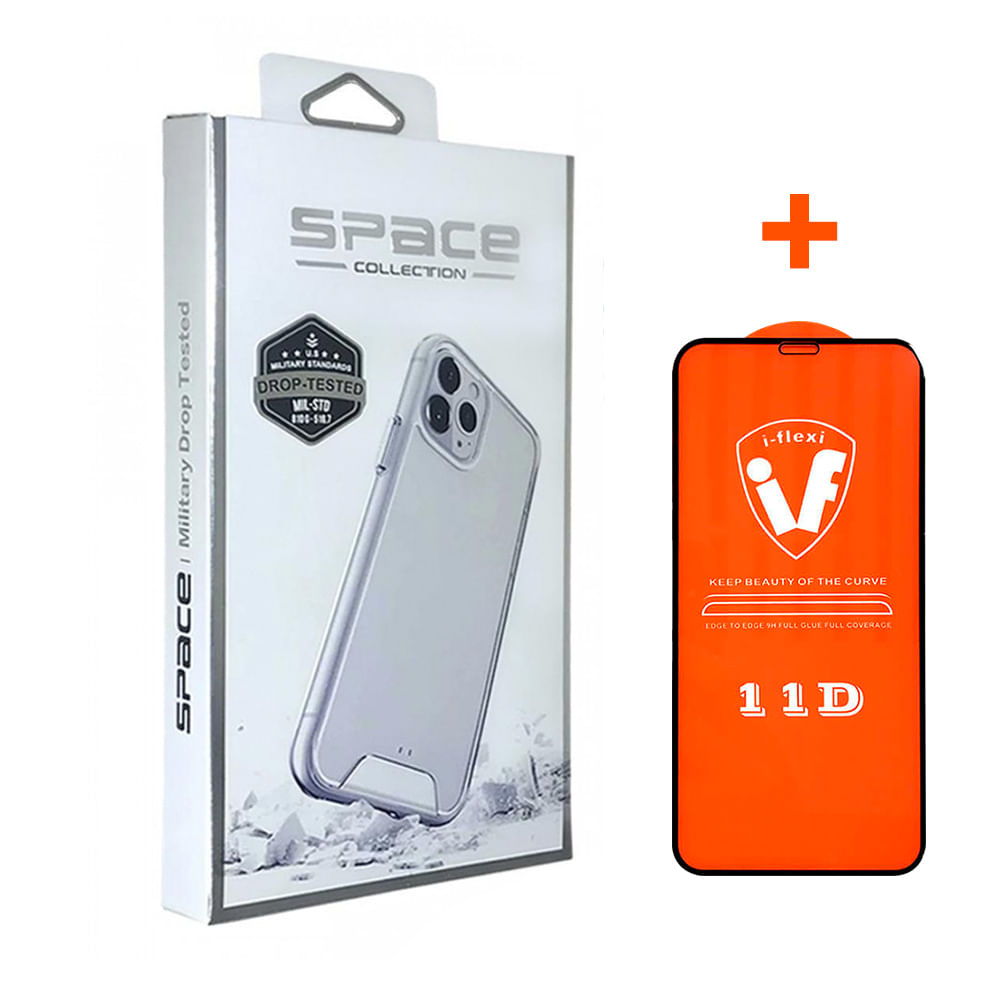 Combo Funda Case Space Antishock Transparente + Mica 11D para Samsung ...