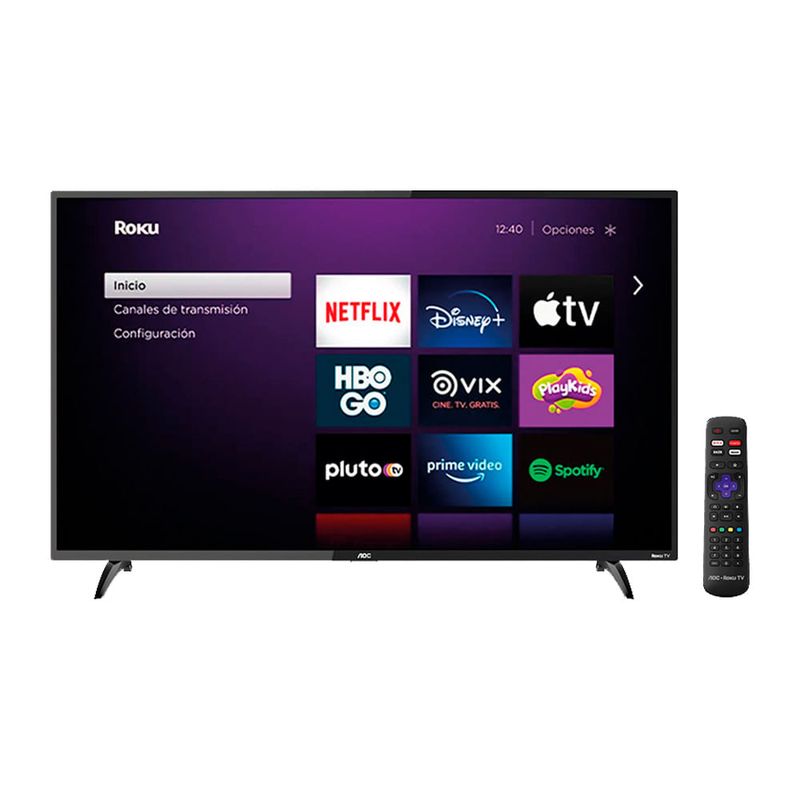 Smart TV AOC 43" LED, Full HD, Roku TV integrado - Real Plaza