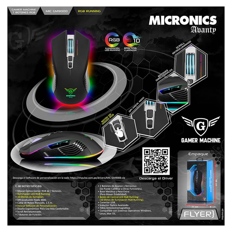 Mouse Gamer Micronics Avanty -RGB - Real Plaza