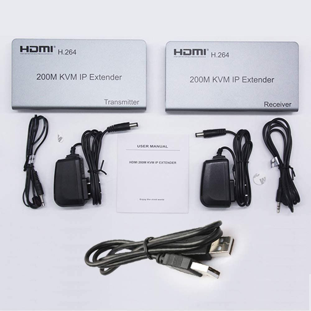 HDMI Extender 200m IP KVM 2 USB Extiende HDMI Cable RJ45 Plug And Play ...