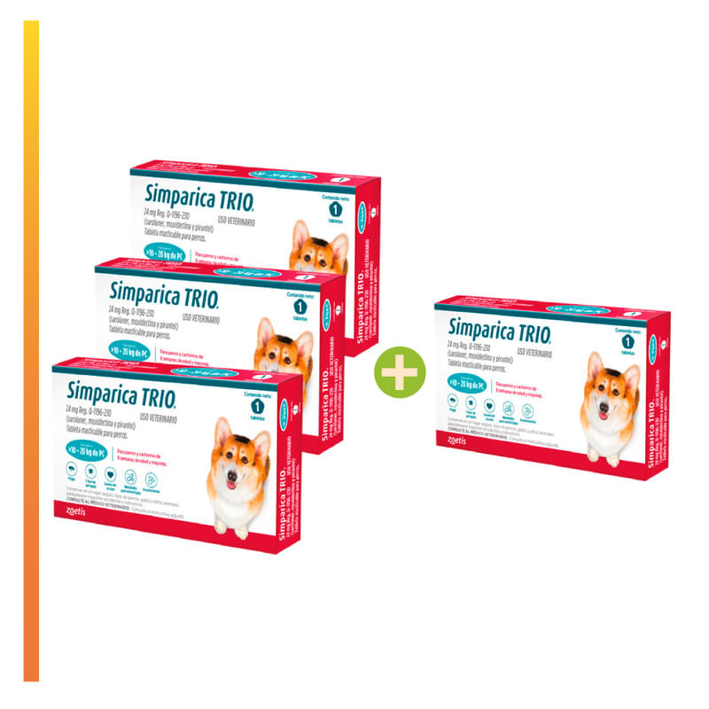 Simparica Trio Pack X 3 Tab (Blue) De 10 A 20 Kg - Real Plaza