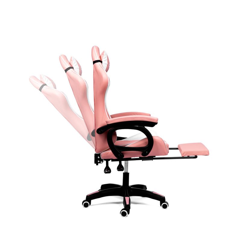 Silla Gamer Raven Rgb Xion 135° Con Masajeador - Rosado - Real Plaza