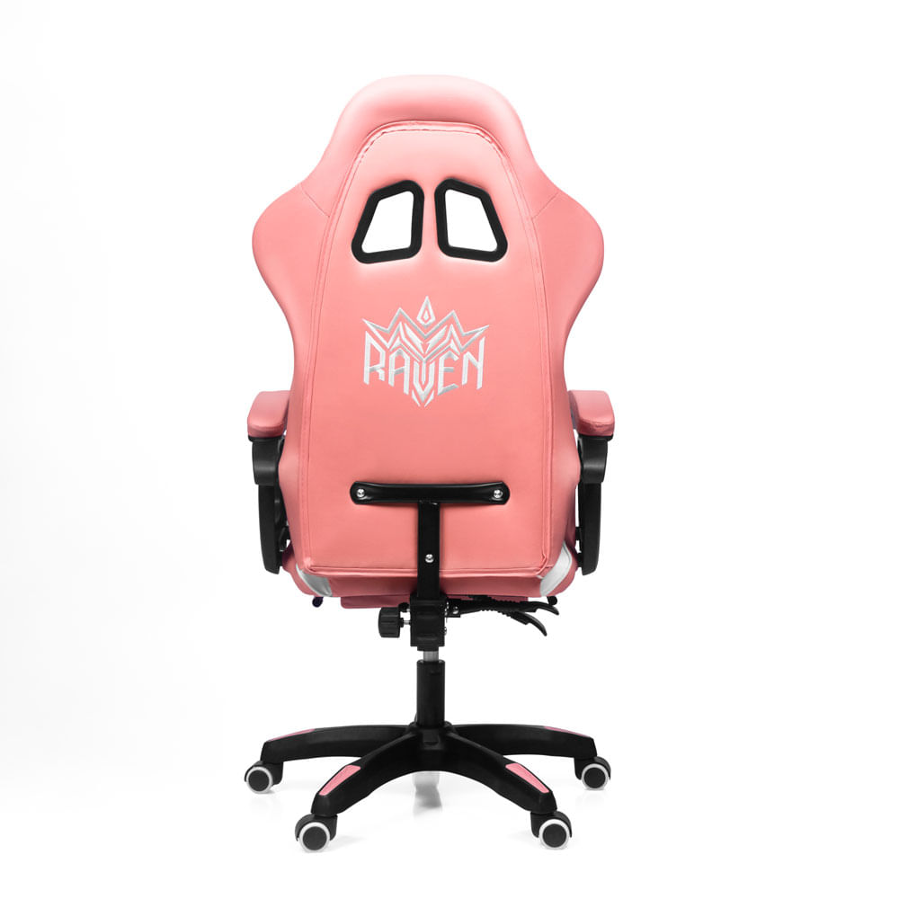Silla Gamer Raven Rgb Xion 135° Con Masajeador - Rosado - Real Plaza