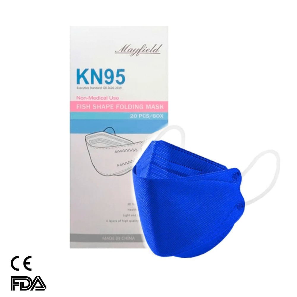 Mascarilla Kn95 Fish Shape Azul - 20 Unidades - Real Plaza