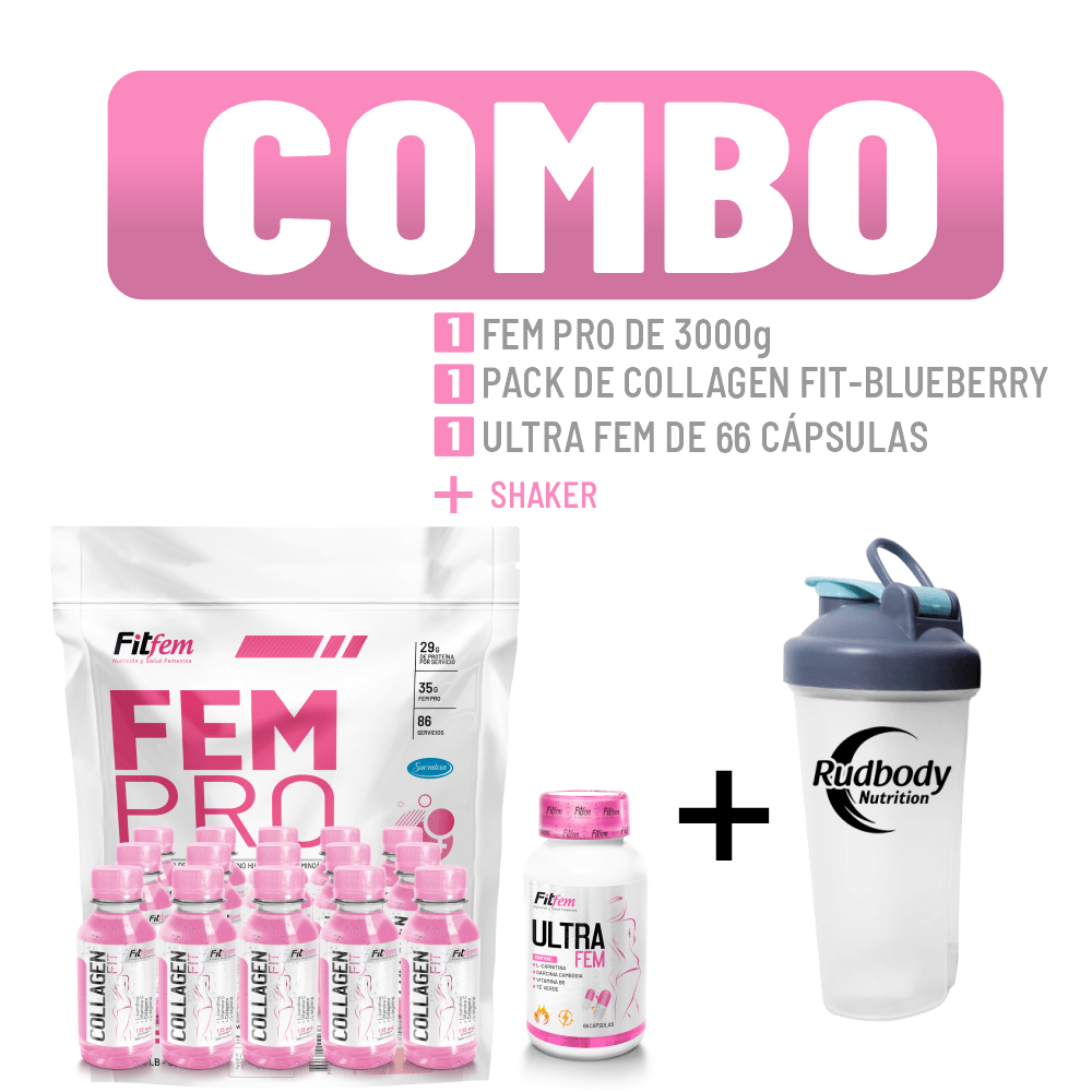 Combo Fitfem Fem Pro 3000Gr L cuma + Ultra Fem Frasco De 66 Caps ...