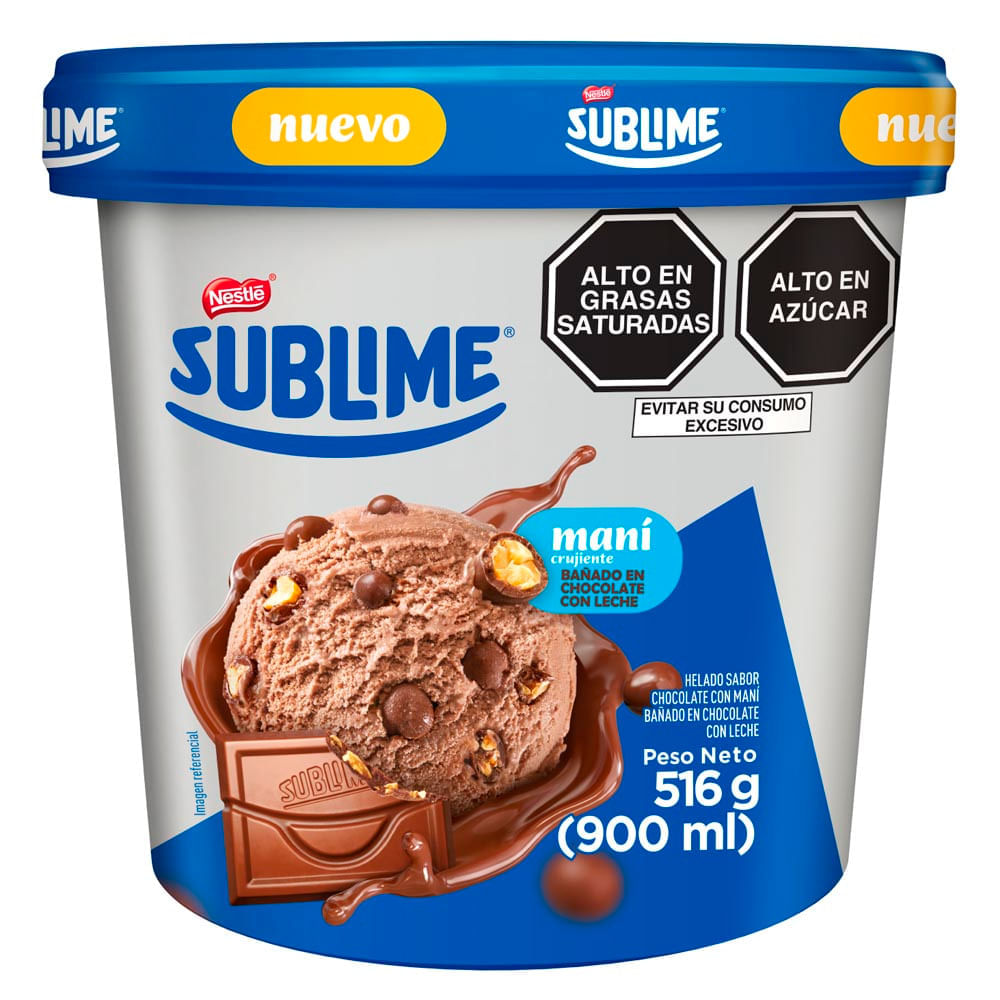 Helado con Trozos de Maní SUBLIME Pote 900ml - Real Plaza