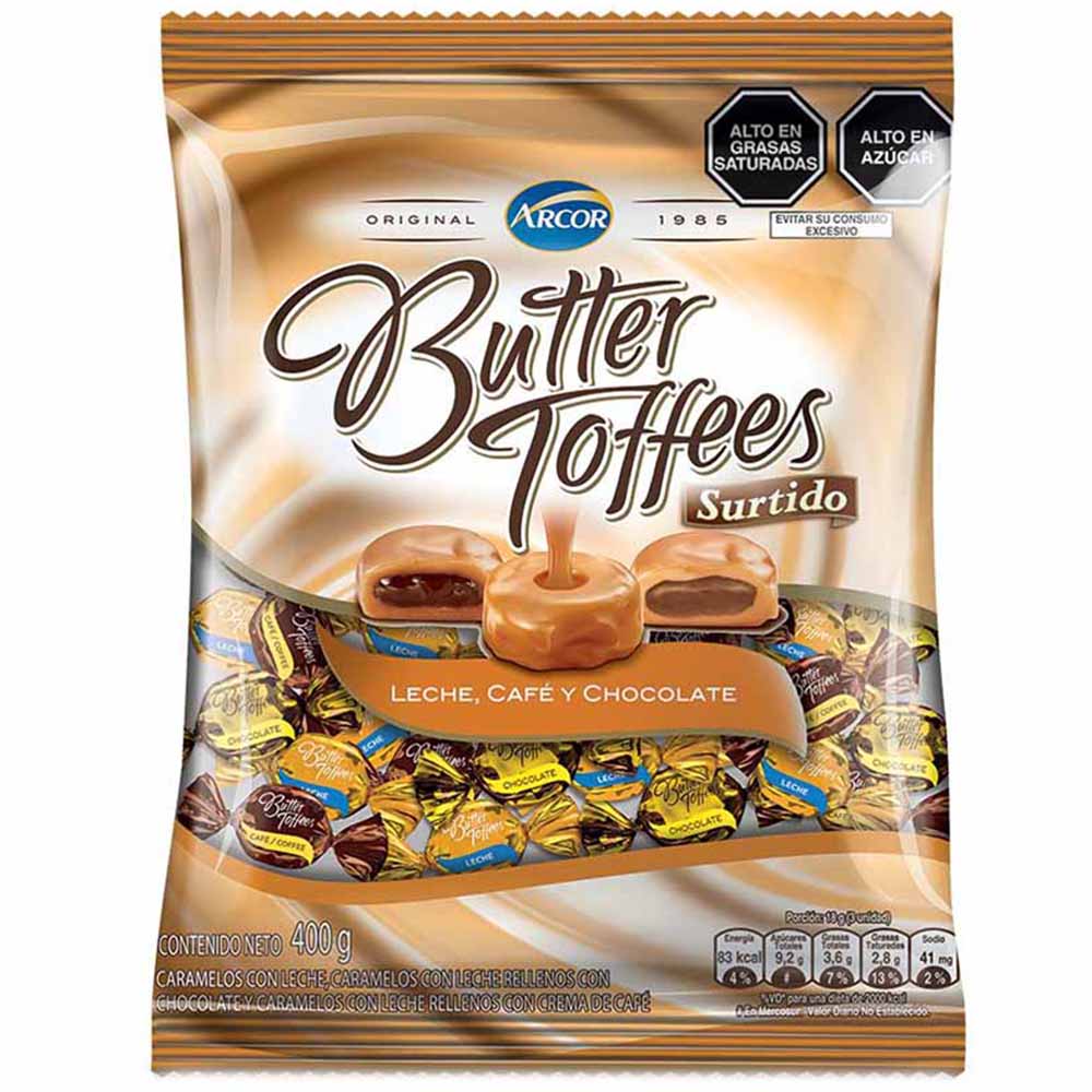 Butter Toffees ARCOR Surtido Bolsa 400g - Real Plaza