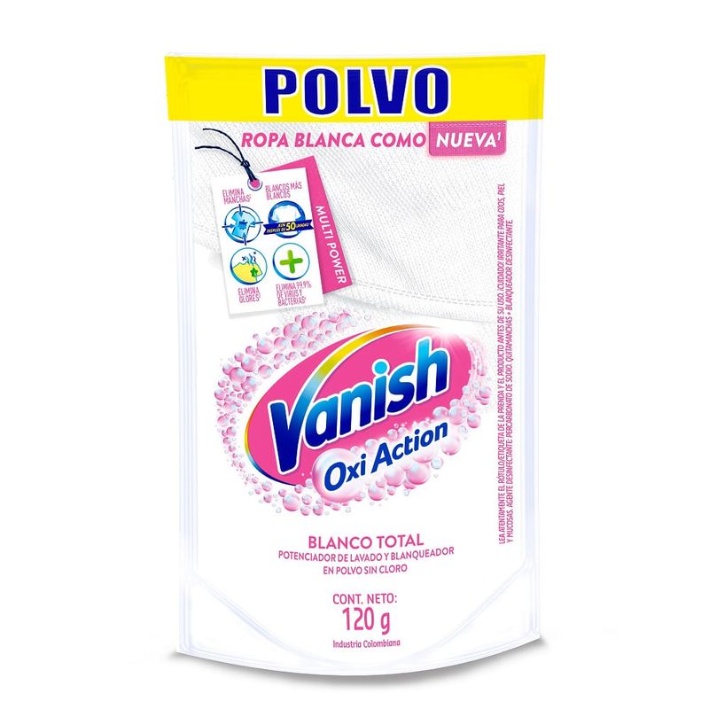 Quitamanchas en Polvo VANISH Ropa Blanca Doypack 120g - Real Plaza Quitamanchas en Polvo VANISH Ropa Blanca Doypack 120g - Real Plaza
