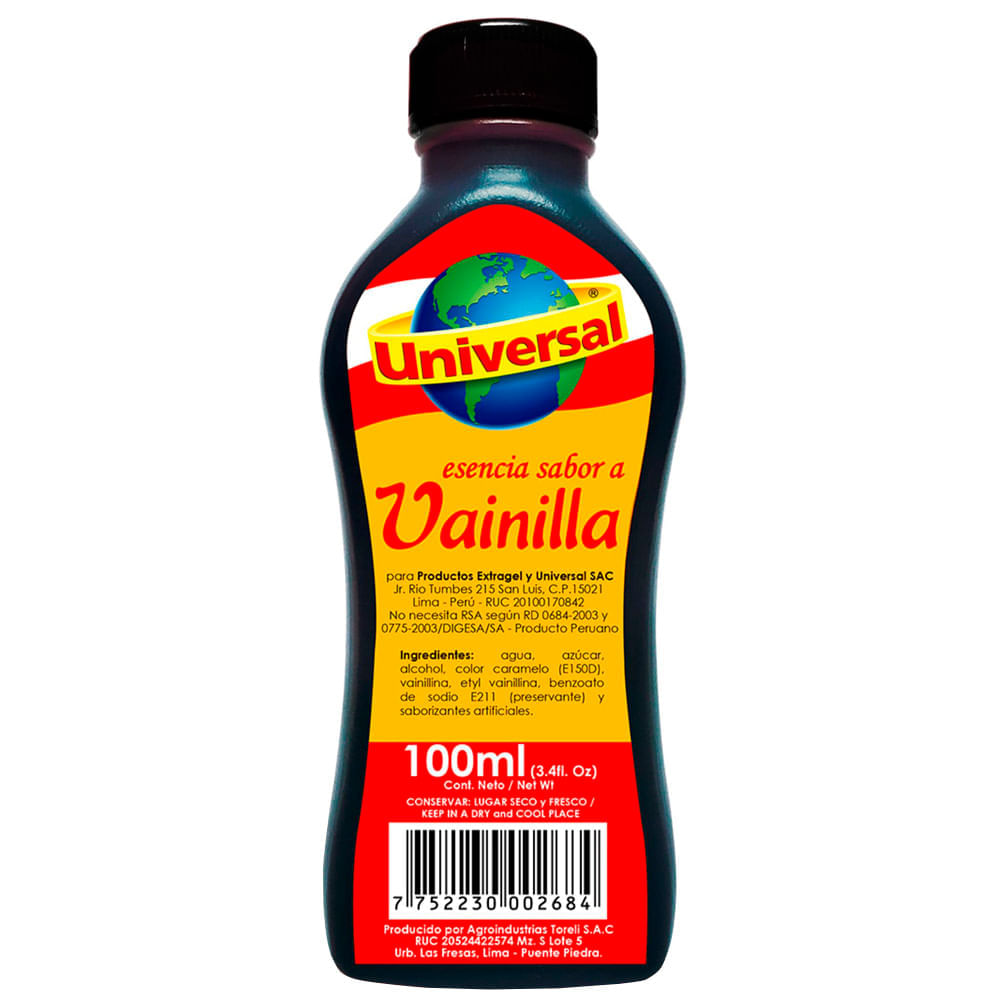 Esencia de Vainilla UNIVERSAL Frasco 100ml - Real Plaza