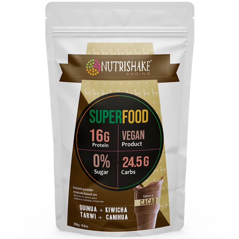 Complemento Nutricional NUTRISHAKE Cacao Bolsa 250g - Real Plaza