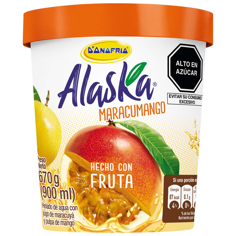 Helado ALASKA Maracumango Vitamina C Pote 900ml - Real Plaza