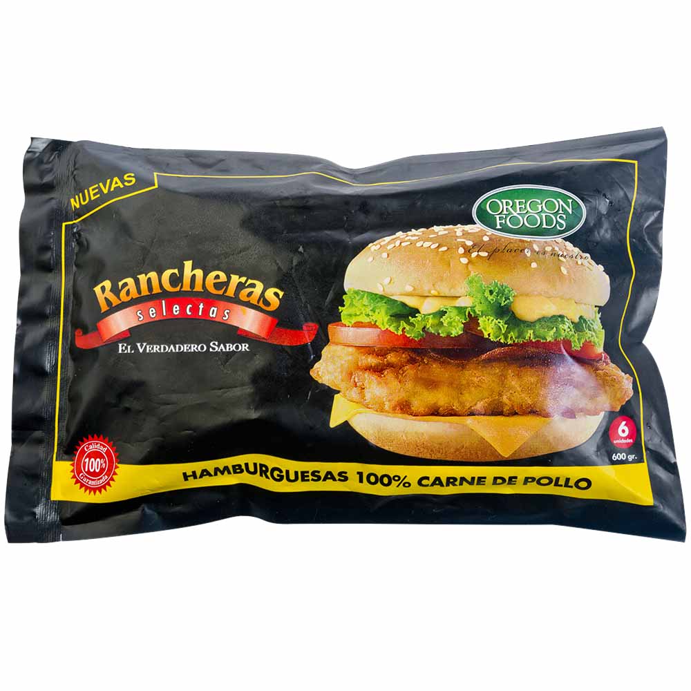 Hamburguesa de Pollo RANCHERAS Bolsa 600g - Real Plaza