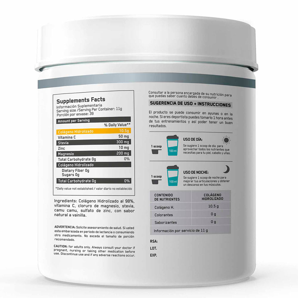 Colágeno Hidrolizado Nwb 430g Vainilla + Shaker - Real Plaza