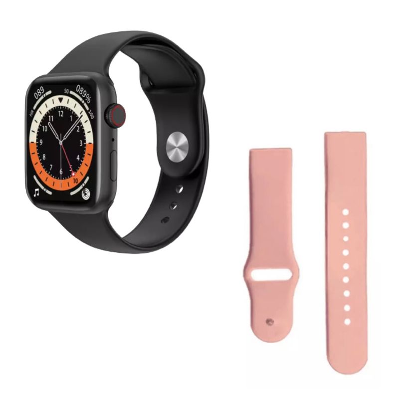 Pack Smartwatch W37 PRO serie 7 Negro y Correa Rosada Adicional 42mm Y ...