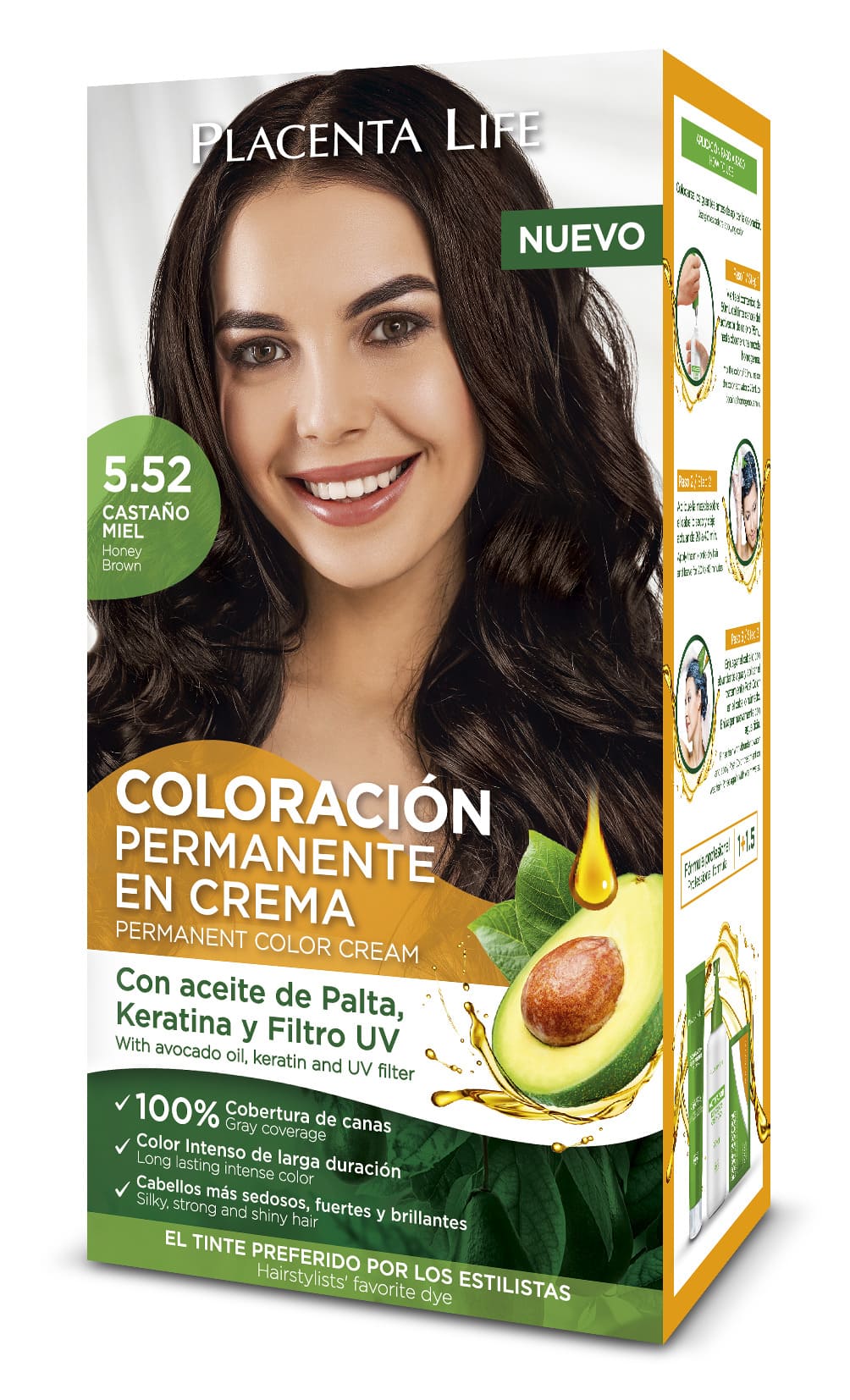 Placenta Life Coloración 5.52 Castaño Miel Kit - Real Plaza